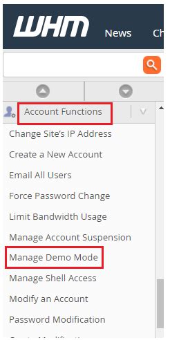 Enable Disable Demo Mode For An Account In WHM Eukhost