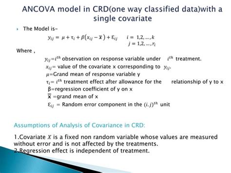 Basic Concepts Of Split Plot Designanalysis Of Covarianceancova