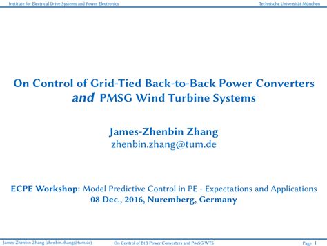 Pdf On Control Of Grid Tied Back To Back Power Converters And Pmsg Wind Turbine Systems