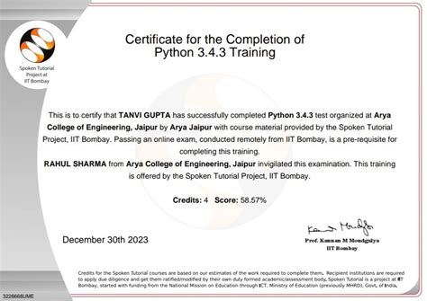 Tanvi Gupta On Linkedin Python Spokentutorial Credits Training