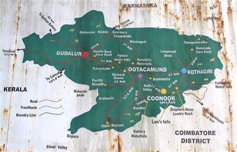 Travel The World Ooty Travel Map Places In And Around Ooty