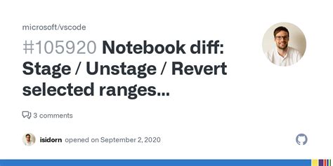 Notebook Diff Stage Unstage Revert Selected Ranges Command Does Not Work · Issue 105920