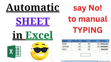 How To Create Automatic Sheet In Excel Ll Create Automatic Sheet With Simple Formulas Excel