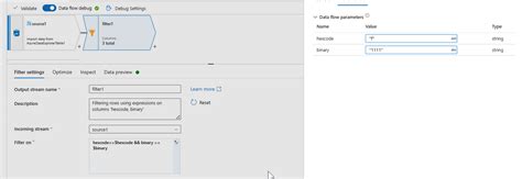 azure data factory how to use kusto query with parameters on expression builder in dataflow