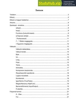 ARDUINO PROGRAMOZ SI K ZIK NYV PDF