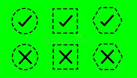 6 Checkbox Icon Set Green Screen Stock Vector Illustration Of Grass Button 327043852