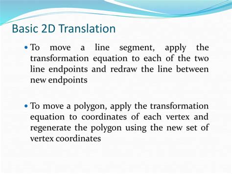 2d Transformatiomcomputer Graphics 2d Translation Rotation And Scaling Transformation And