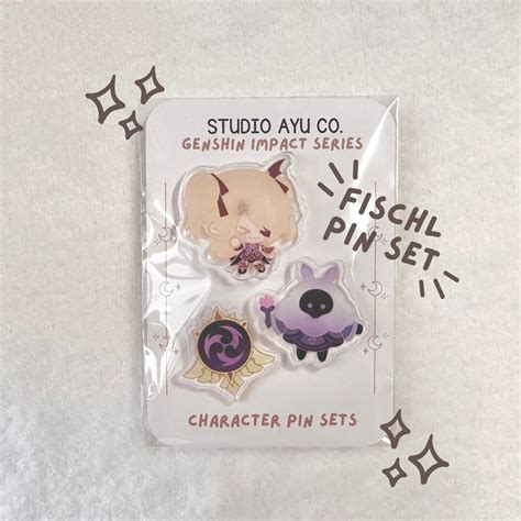 Chibi Fischl Acrylic Pin Set Genshin Impact Series Etsy