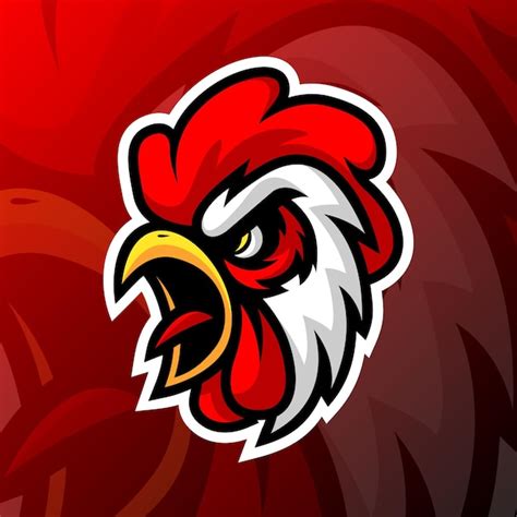 Premium Vector A Angry Rooster With A Red Background