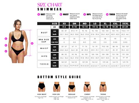 Size Chart Tau Tura Swimwear