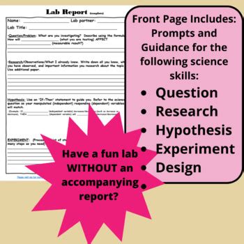 Example Of A Lab Report By Science Funnel TPT