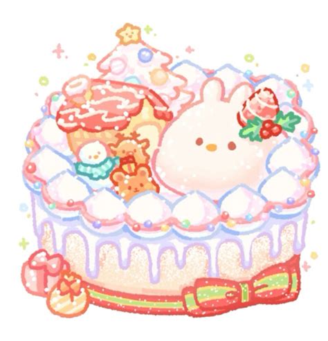 샤베토의 생일 케이크 카와이 아트 귀여운 강아지 그림 강아지 그림