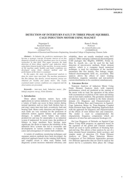 Detection Of Interturn Fault In Three Phase Squirrel Cage Induction
