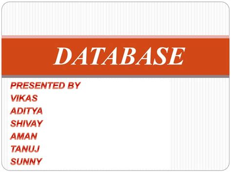 Database Presentation Ppt