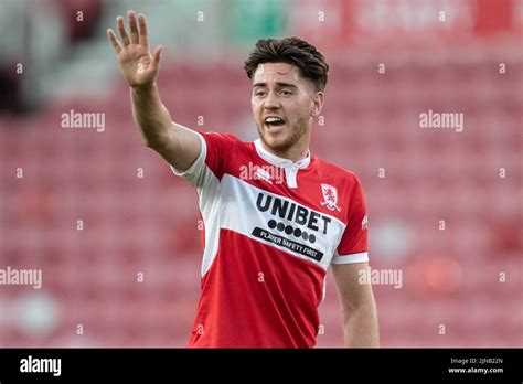 Hayden Hackney 30 Of Middlesbrough Gestures During The Game Stock