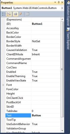 Set Server Controls Properties In ASP Net
