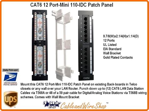 Cat6 12 Port Mini 110 Idc Patch Panel 3 Star Incorporated