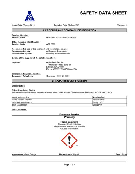 Safety Data Sheet