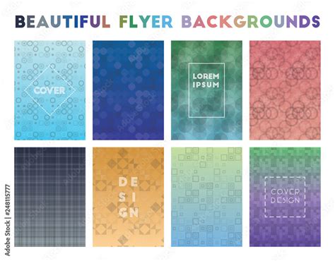 Beautiful Flyer Backgrounds Alluring Geometric Patterns Emotional Background Vector