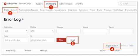 Service Center Logs Outsystems サポート