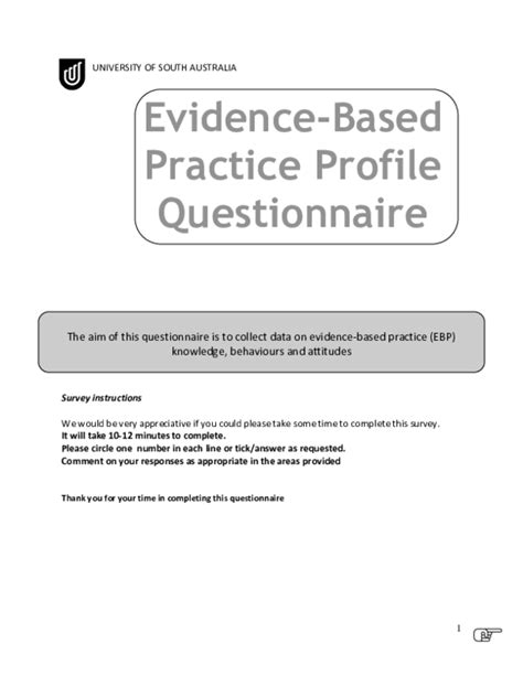 Pdf Evidence Based Practice Profile Questionnaire