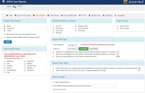 Joomla 3x User Export Custom Joomla Extensions