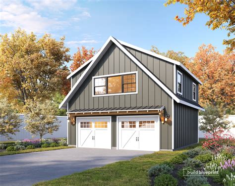26x26 Two Car Adu Garage Loft Architectural Plans Blueprint Digital