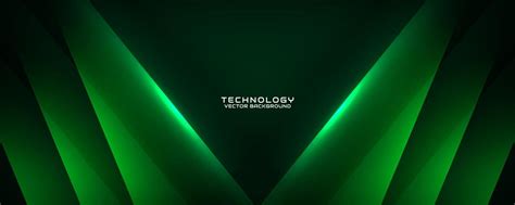 3d Green Techno Abstract Background Overlap Layer On Dark Space With Light Line Effect