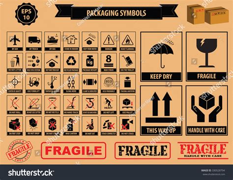 Set Packaging Symbols This Side Handle Stock Vector Royalty Free 330528794 Shutterstock