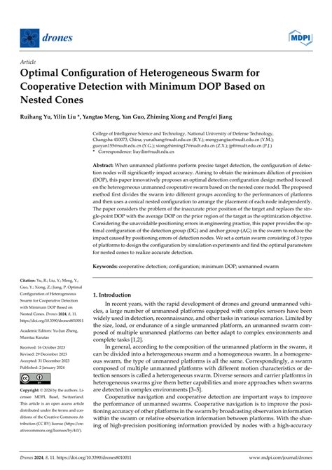 Pdf Optimal Configuration Of Heterogeneous Swarm For Cooperative
