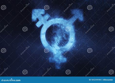 Transgender Symbol And Gender Symbol Of Man And Woman On A Gray