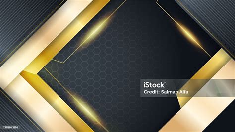 모던 한 럭셔리 컨셉의 블랙과 반짝이는 골드 추상적 배경 0명에 대한 스톡 벡터 아트 및 기타 이미지 0명 3차원 형태 개념 Istock