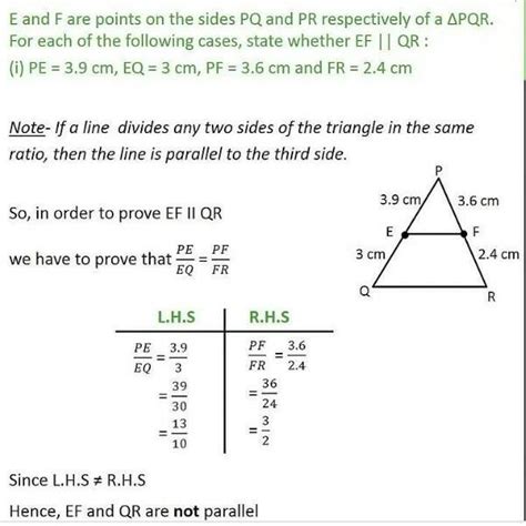 E And F Are The Points On The Sides Pq And Pr Respectively Of A