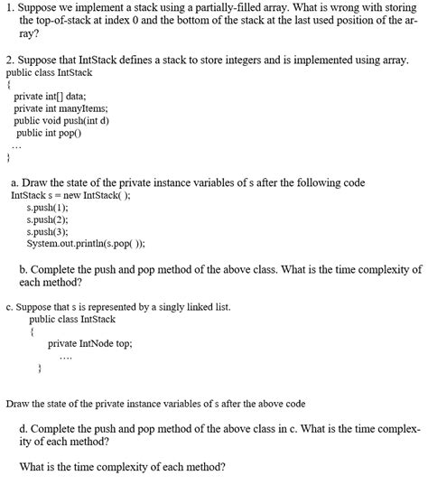 Solved Suppose We Implement A Stack Using A Chegg