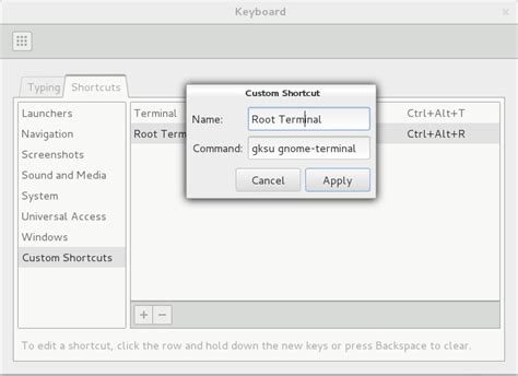 Gnome Openning Root Terminal By Keyboard Shortcut Unix Linux Stack Exchange