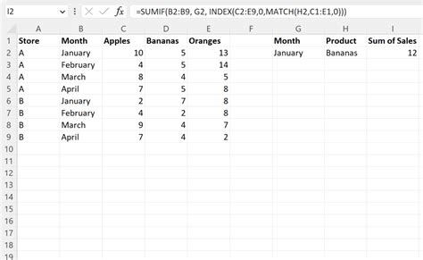Excel How To Use SUM With INDEX MATCH