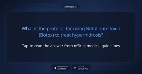 What Is The Protocol For Using Botulinum Toxin Botox To Treat Hyperhidrosis