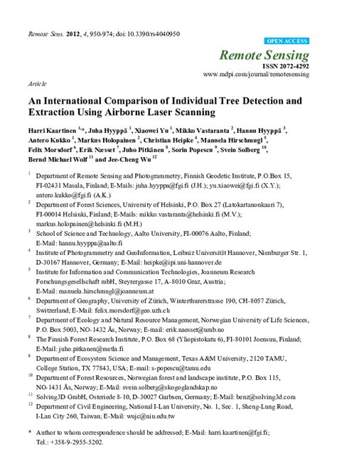 Pdf An International Comparison Of Individual Tree Detection And