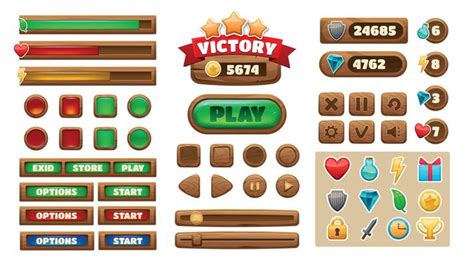 Game Ui Wood Vector Art Icons And Graphics For Free Download