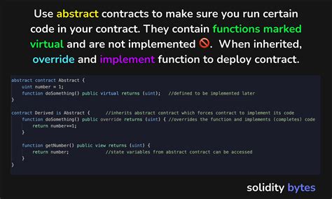 Solidity Bytes On Twitter Abstract Contracts In Solidity