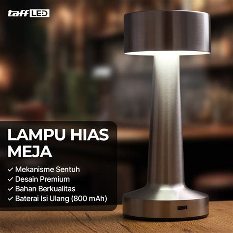 Jual Lampu Led Tidur Meja Hias Sentuh Warna W Lampu Meja Dekoratif Vintage Logam