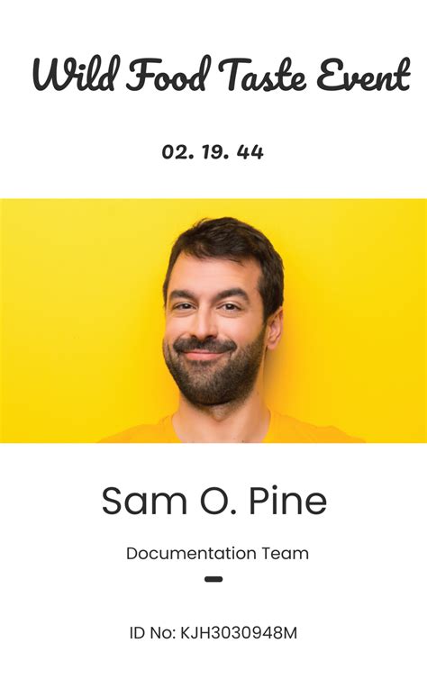 free unique event id card template to edit online