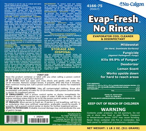 Evap Fresh No Rinse Aerosol Nu Calgon