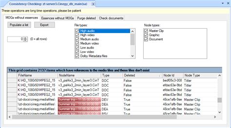 Consistency Checking Cinegy Open