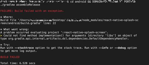 Build Failed On Android Help Issue Crazycodeboy React Native Splash Screen Github