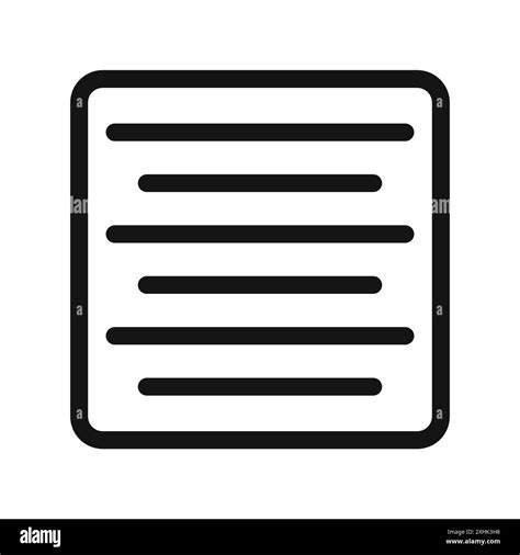 Align Center Icon Black Line Art Vector In Black And White Outline Set Collection Sign Stock