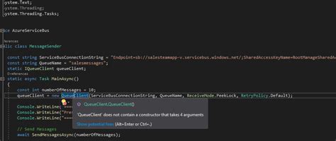 Microsoft Azure Servicebus Not Working With Net Core Issue