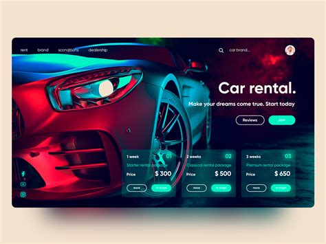 car rental web concept by max dobzhansky on dribbble