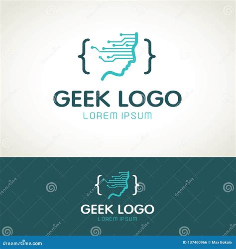 Geek Logo Programmers Icon Stock Vector Illustration Of Hand Button