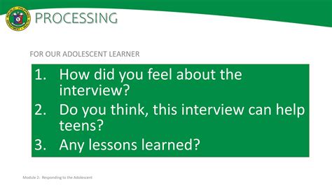 Module 2 Responding To The Adolescent Pptx